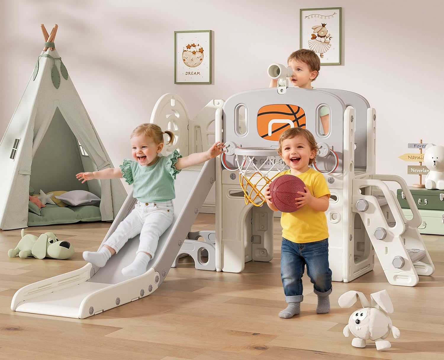 Amazon.com: BIERUM 9 in 1 Toddler Slide Set - Baby Slide for Toddlers 1 ...
