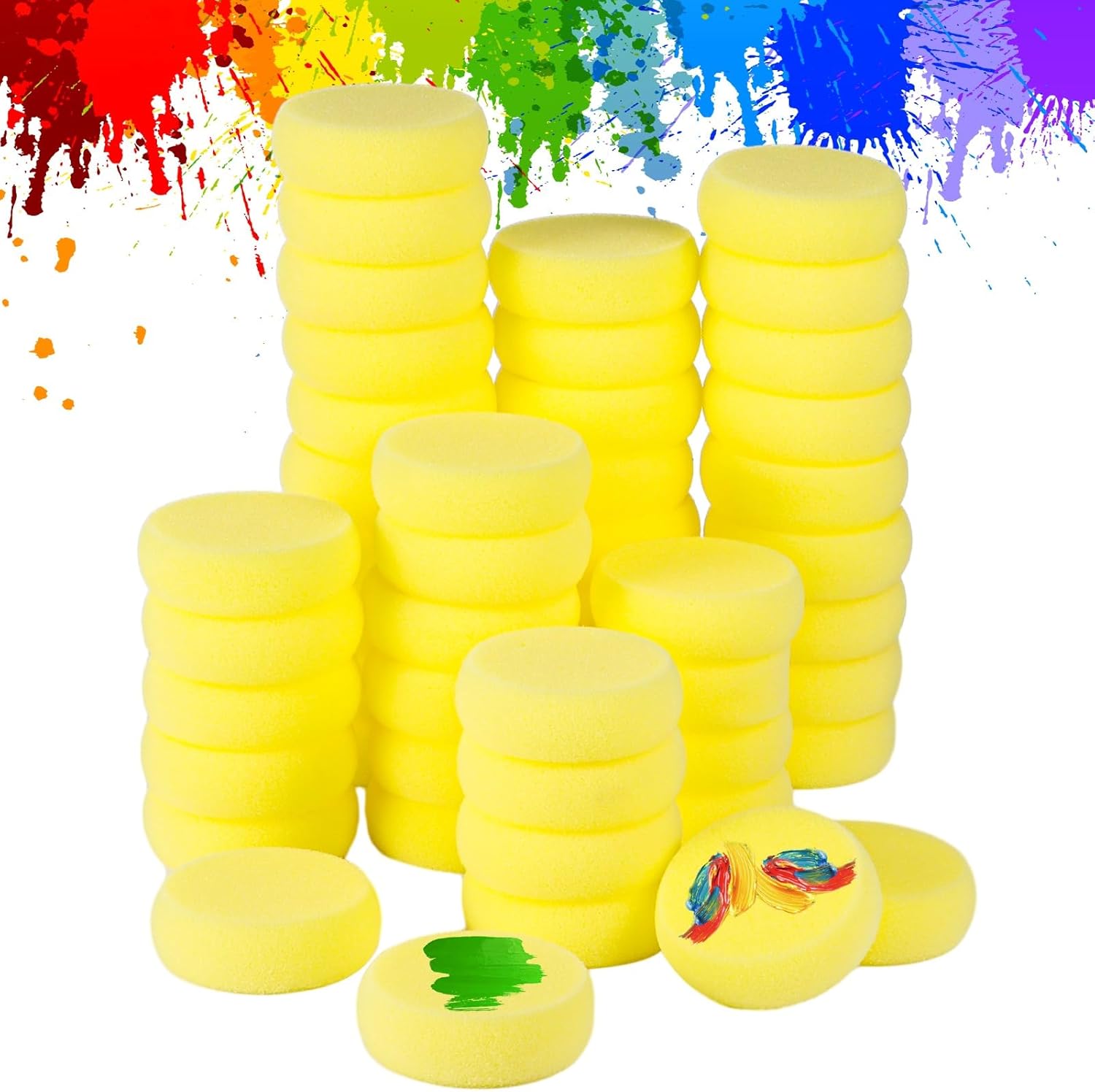 Amazon.com: 100 Pcs Yellow Pottery Sponges - 3" Round Watercolor ...