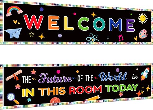 Amazon.com: 2Pcs Classroom Decorations Welcome Classroom Poster Set for ...