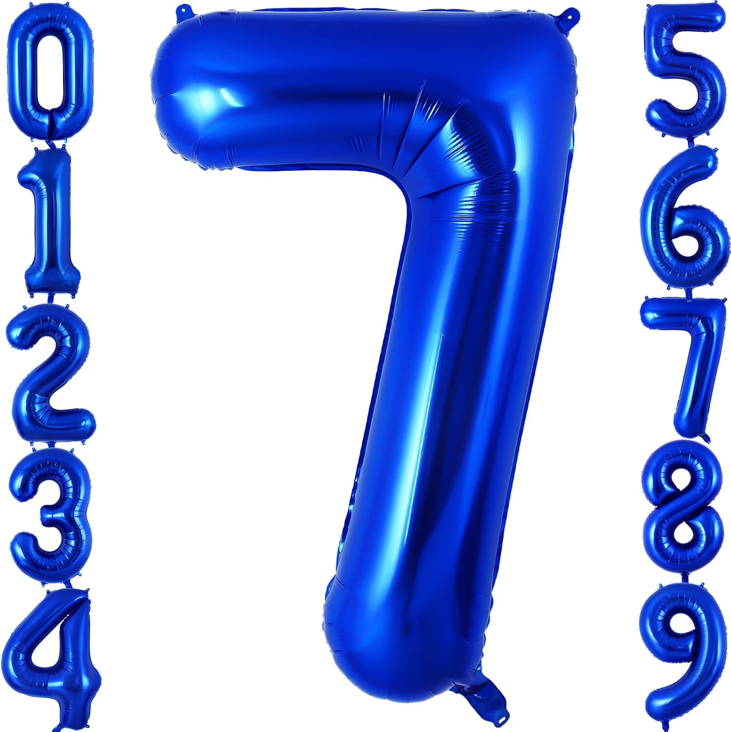 Amazon.com: Navy Blue Number 7 Balloon 40 Inch, Big Large Foil Dark ...
