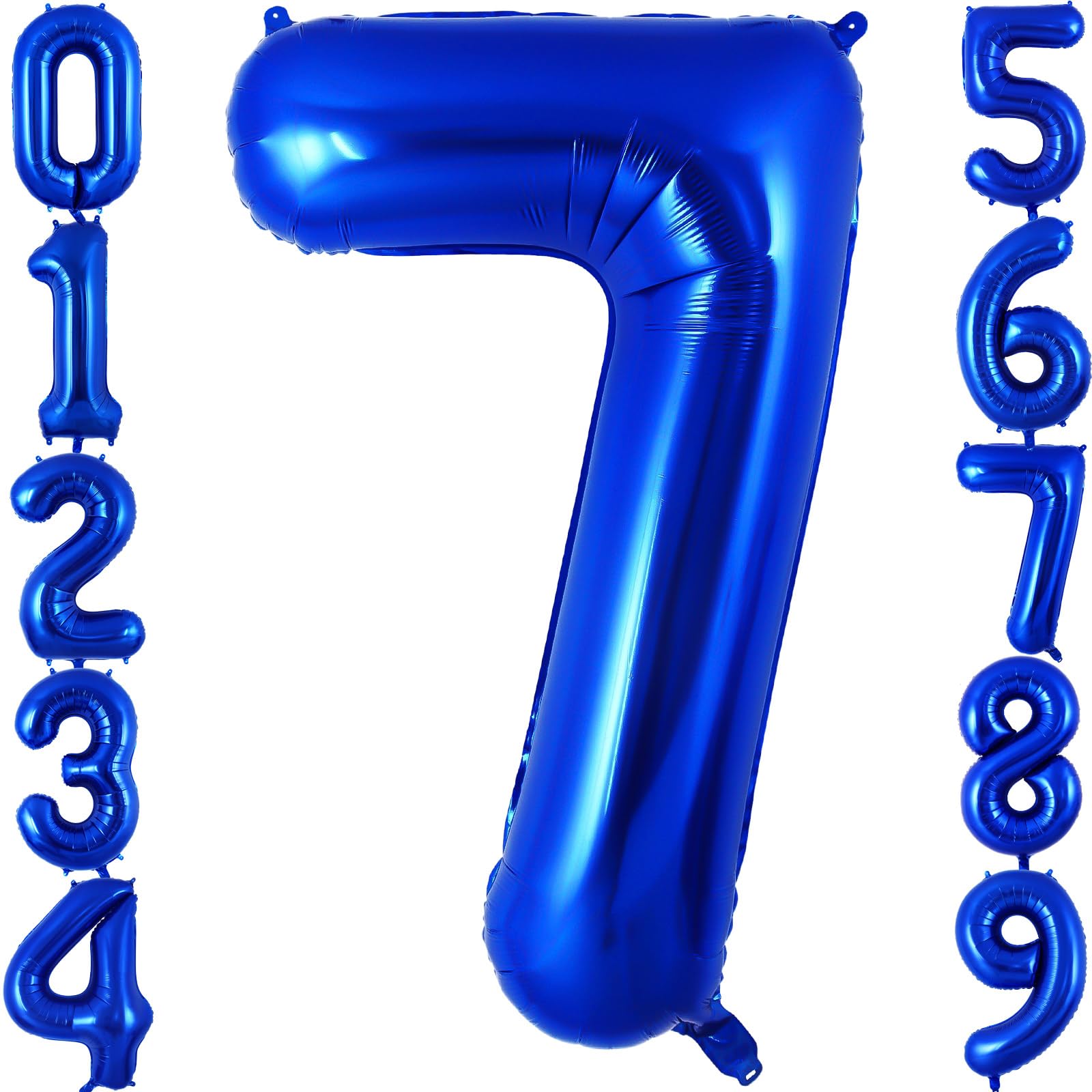 Amazon.com: Navy Blue Number 7 Balloon 40 Inch, Big Large Foil Dark ...