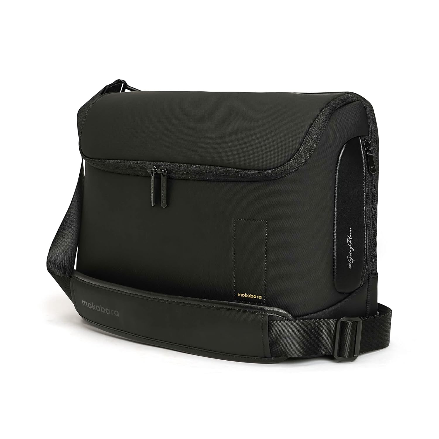 MOKOBARA The Transit Briefcase Vegan Leather & Nylon 15L Laptop Crossbody Messenger Bag for Men ...