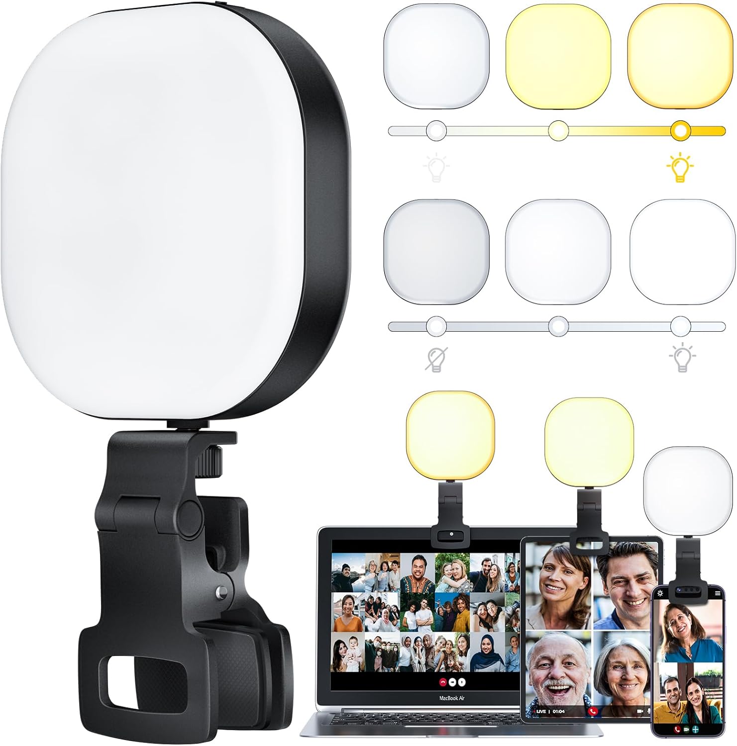 Eroshoo Mini Selfie Light, 2000mAh Rechargeable & Adjusted 5 Light ...