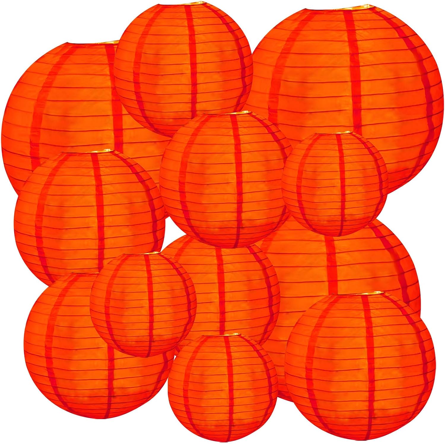HSZJsto Red Paper Lanterns 12 Pcs Assorted Size 6" 8" 10" 12" Chinese ...