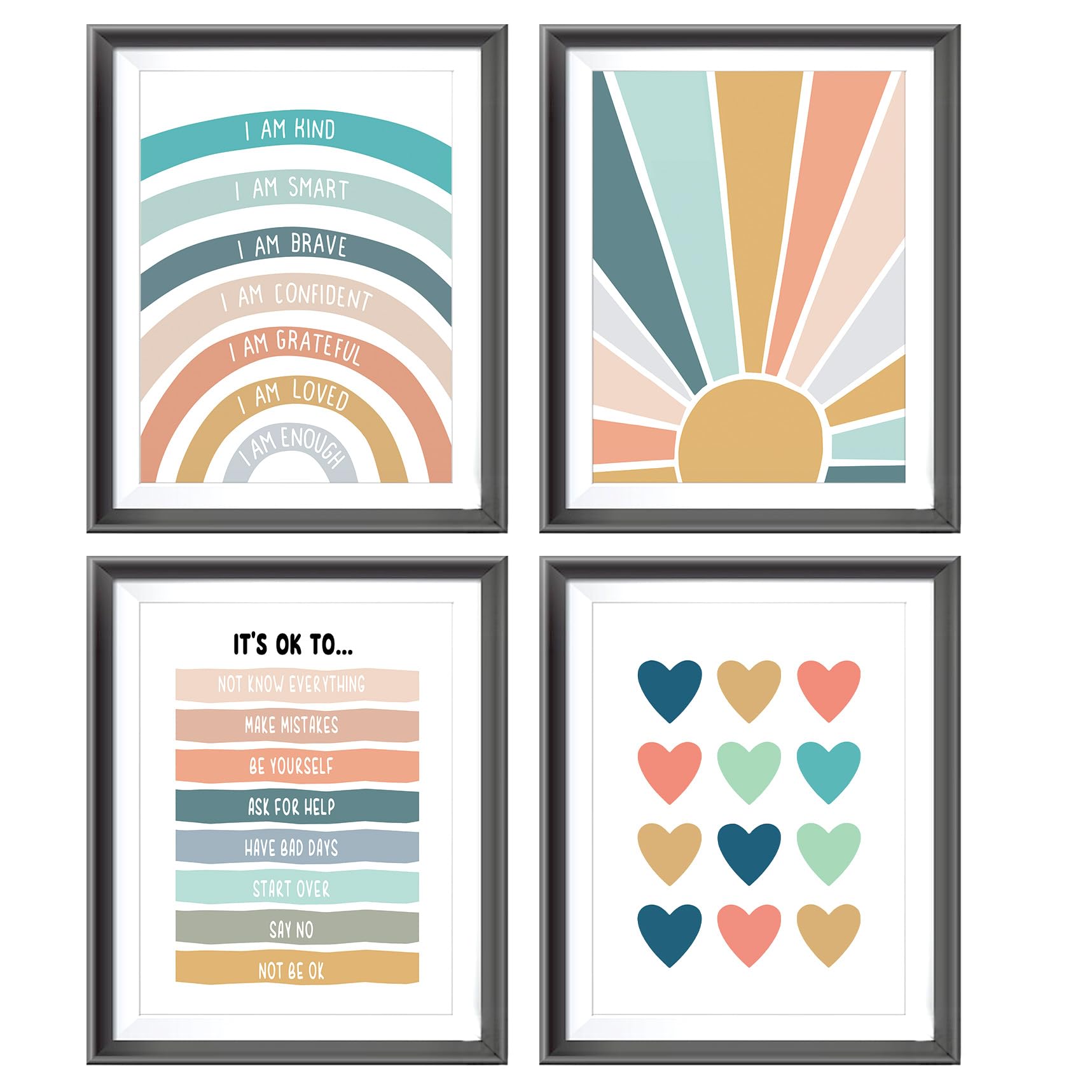 Amazon.com: I Am Kind Smart Brave Positive Affirmations Mental Health ...