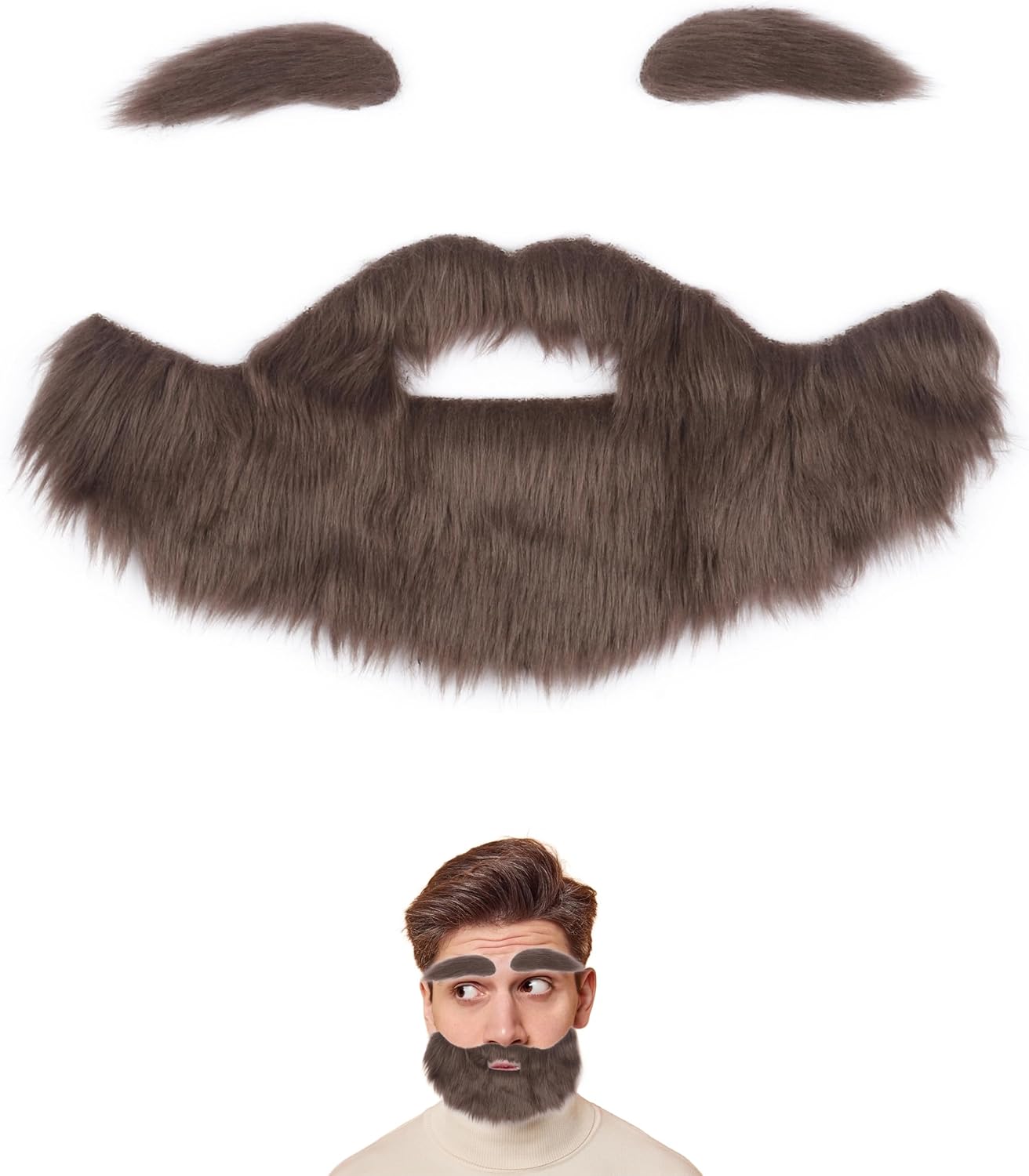 Amazon.com: Yan Dream Self Adhesive Men Fake Beard and Eyebrows Set Man ...