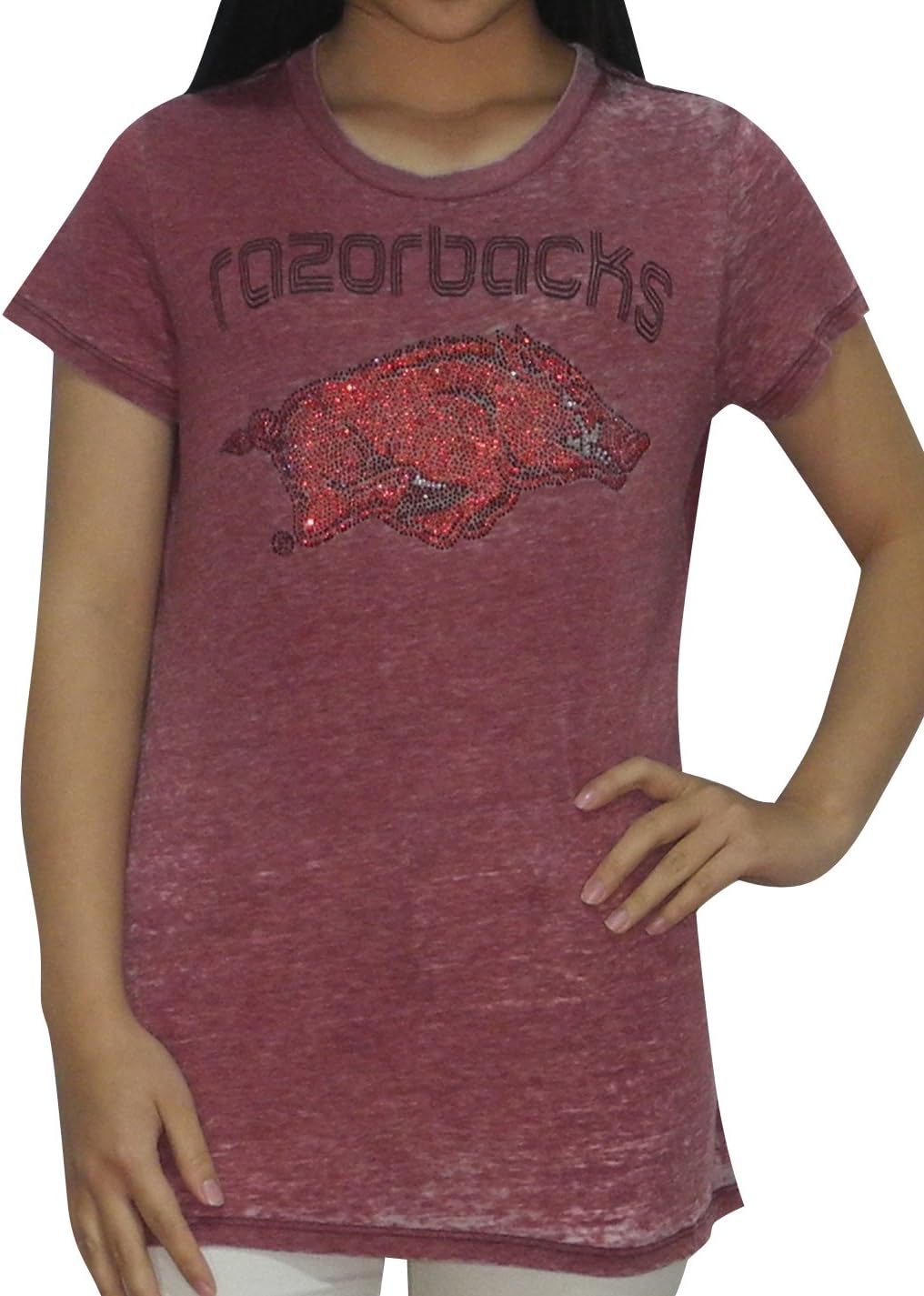 Amazon.com: Arkansas Razorbacks Womens Athletic Crew-Neck Glitter T ...