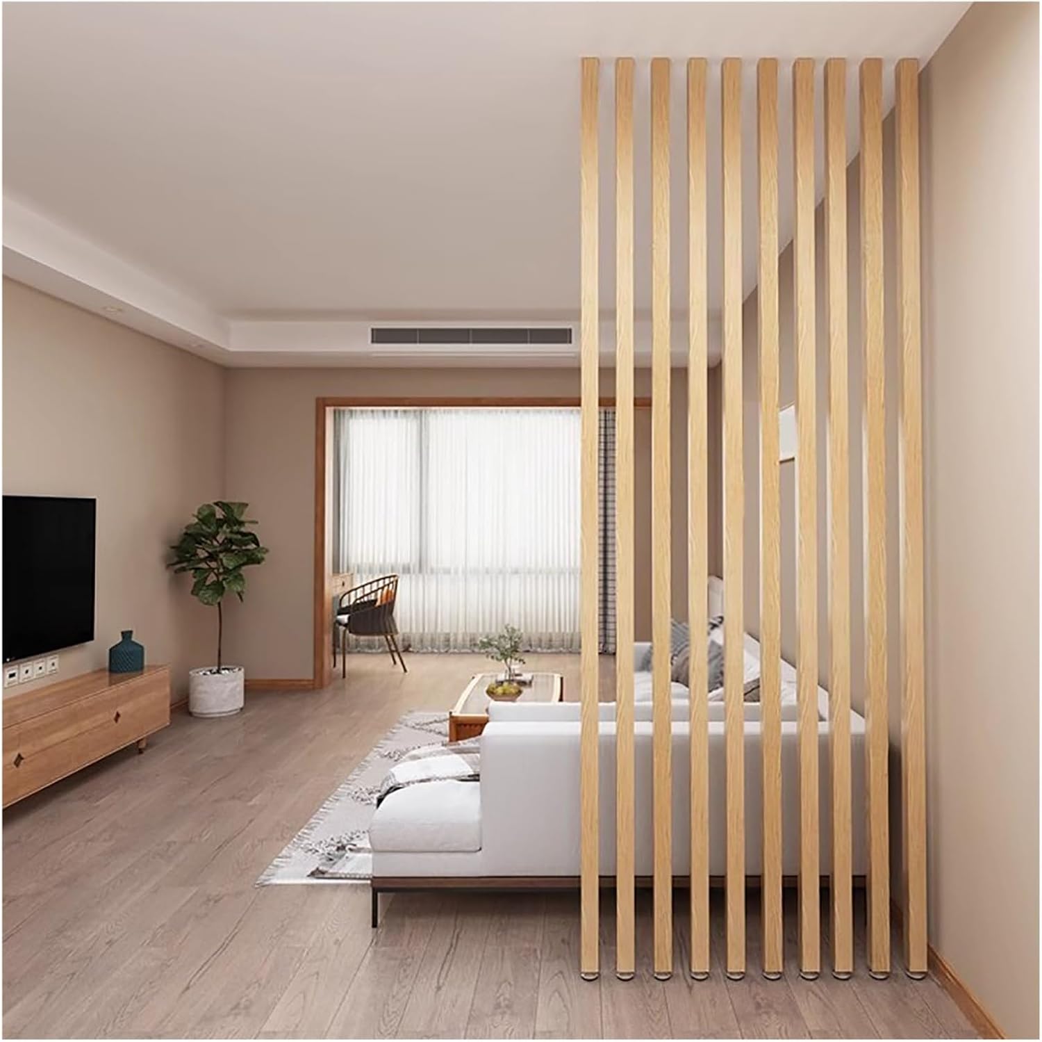 Amazon.com - Wood Slat Wall Post Partition Floor To Ceiling, Set of 6 ...