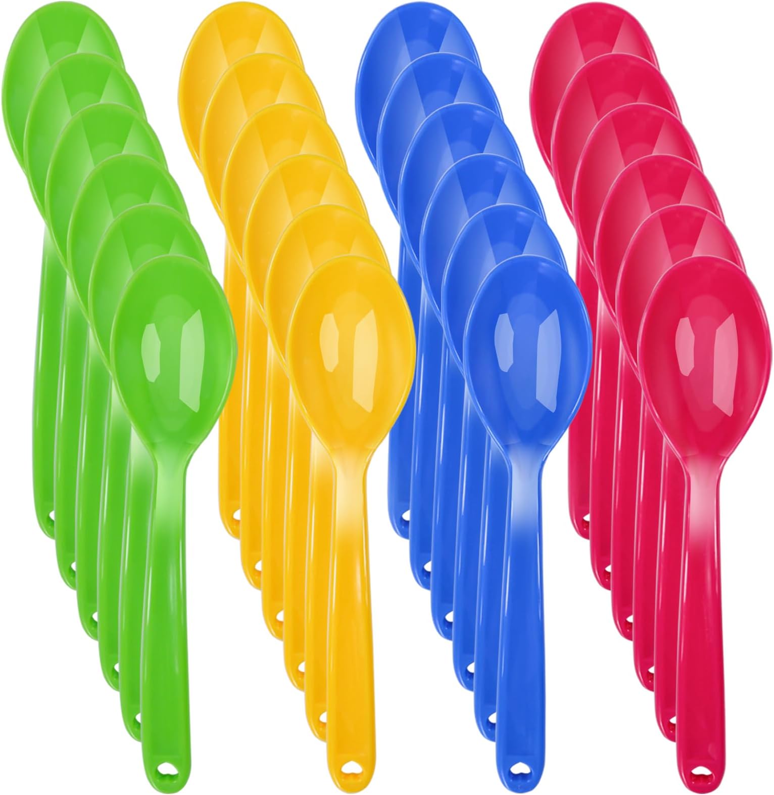 Amazon.com: 24 Pcs Colored Plastic Spoon, Plastic Disposable Cutlery ...