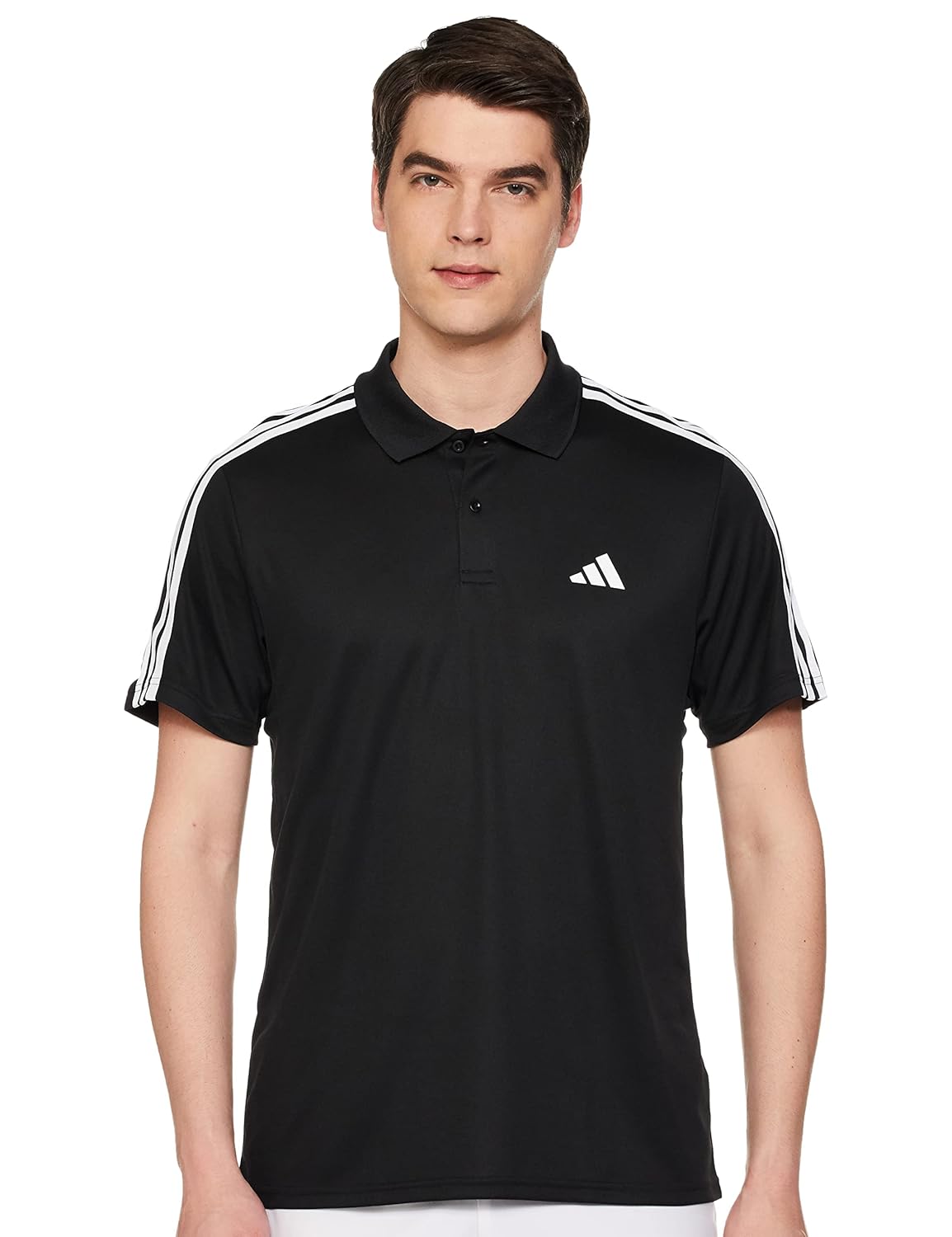 Buy Adidas Men's Fitted Polo Shirt (IB8107_Black/White L) at Amazon.in