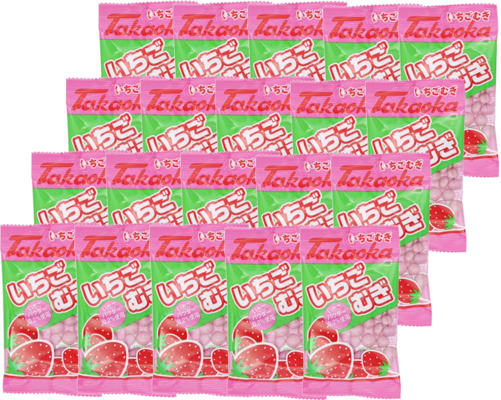 Amazon.com: "mugi choco" chocolate coated wheat puffs strawberry flavor ...