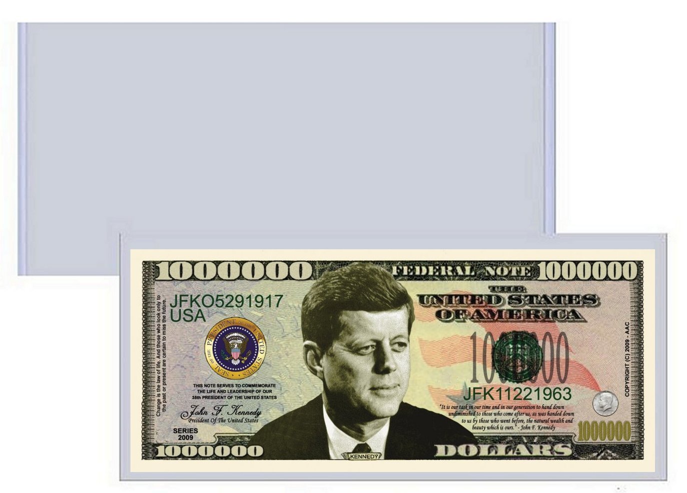Kennedy Dollar Bill K