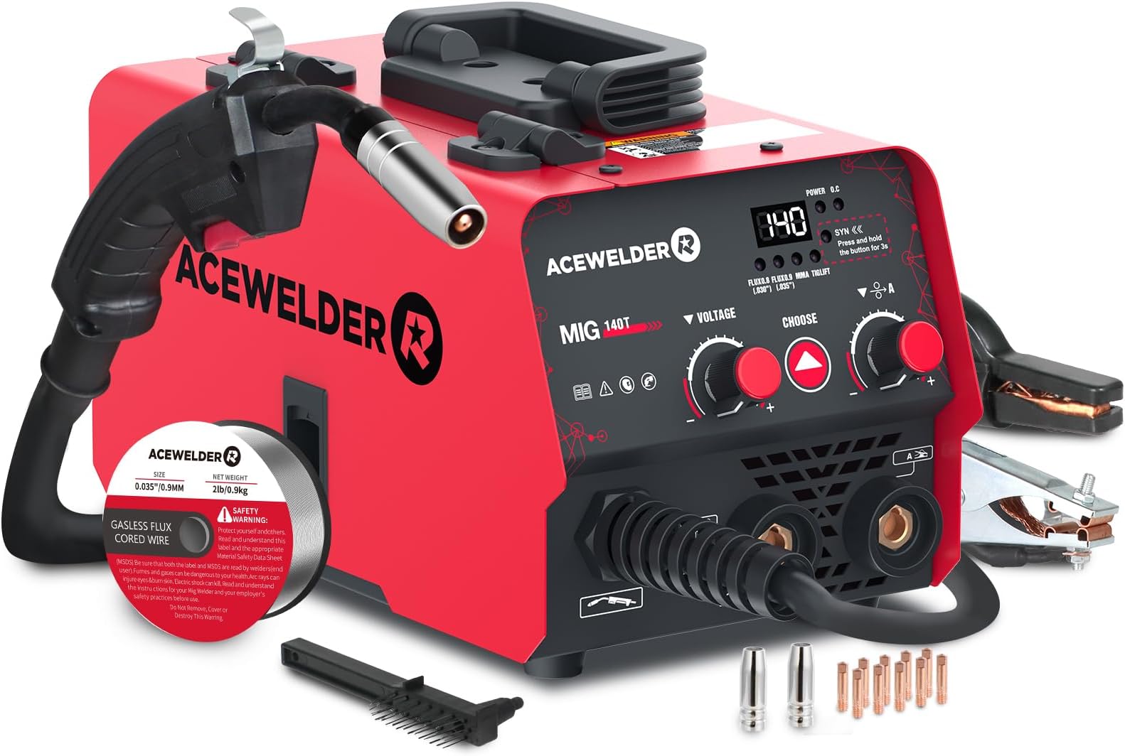 GNI Flux Core MIG Welder/Stick Welder/Lift TIG 3 IN 1 Welding Machine ...