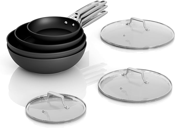 Amazon.com: MsMk Non Stick Pans Set 7-Piece, 8, 10, 12 Inch Frying Pans ...
