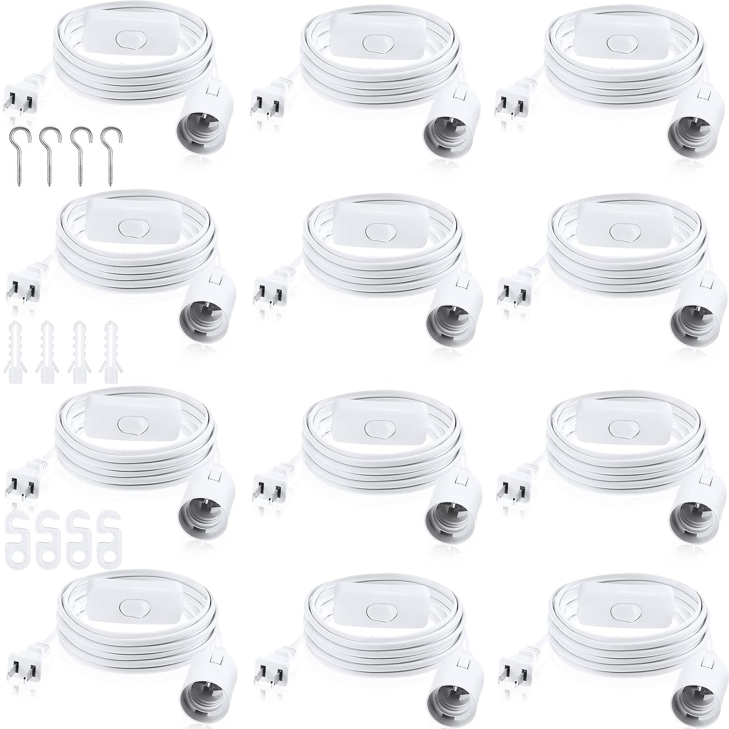12 Pcs 15 ft Extension Hanging Light Lamp Cord Cable Pendant Light ...