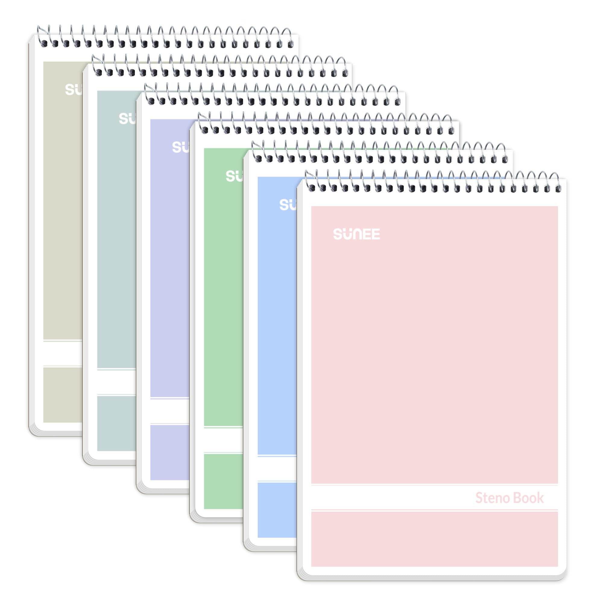 Amazon.com : SUNEE Steno Pads 6x9 6 Pack, Gregg Rule, 60 Sheets, 6 ...
