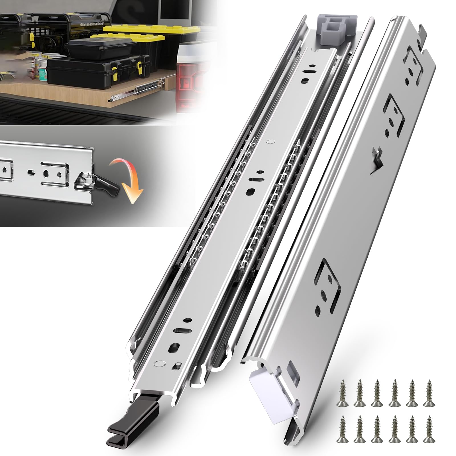 Snapklik.com : TP-LAIE 1 Pair 24 Inch Heavy Duty Drawer Slides