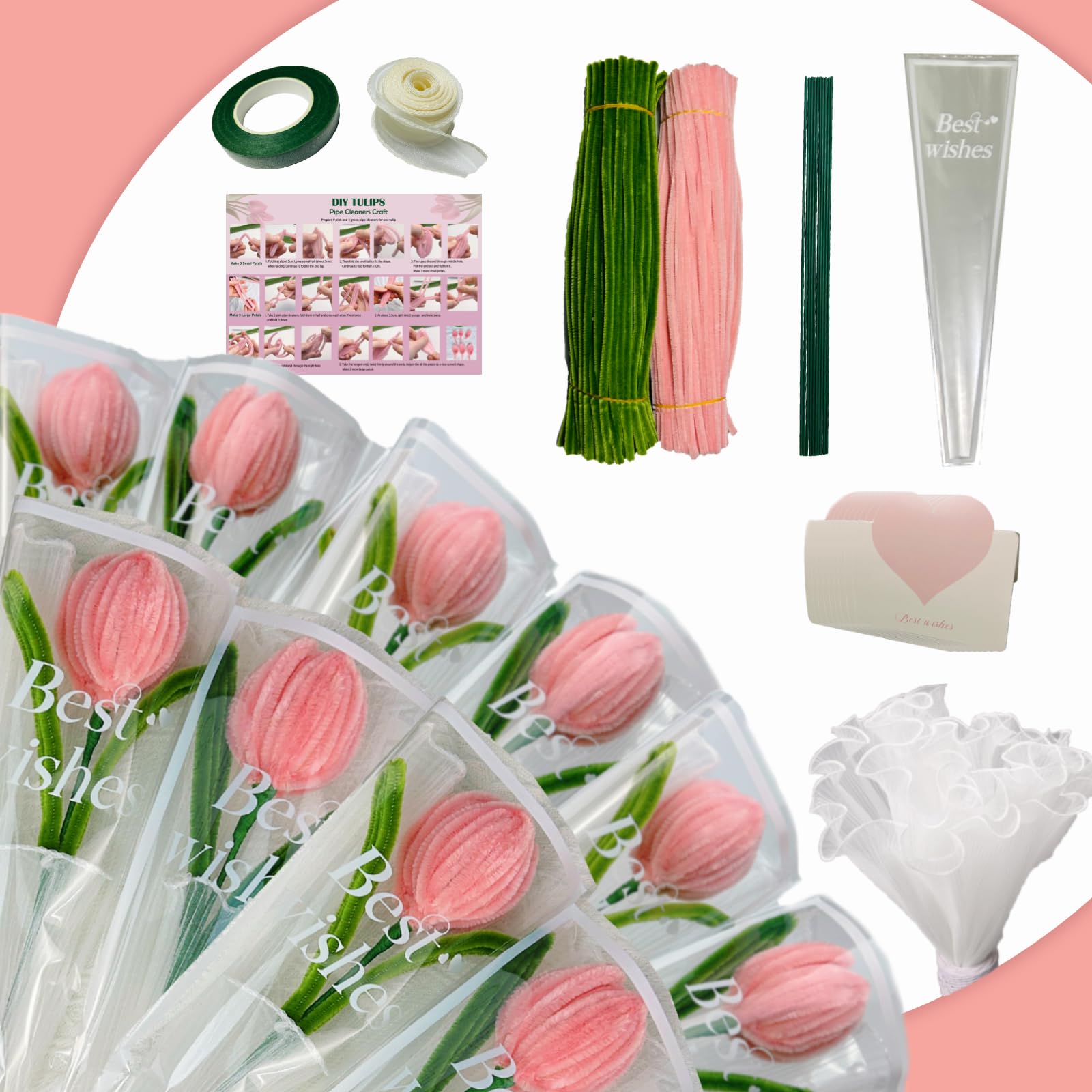 Amazon.com: NOVVAOGO Pipe Cleaners Craft Supplies, Chenille Stems ...