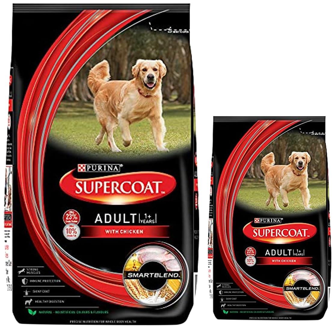 SUPERCOAT Adult Dry Dog Food, Chicken Flavour, Combo Pack - 8 Kg + 2 Kg : Amazon.in: Pet Supplies