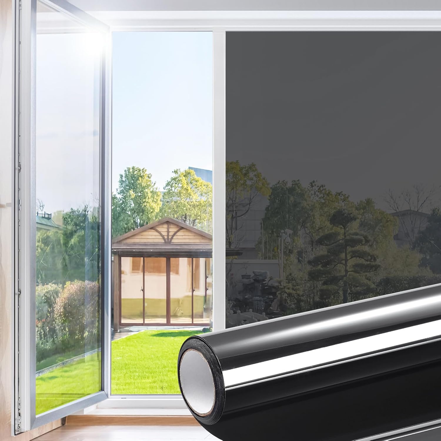Homein One Way Window Film Reflective Heat Blocking & Sun Blocking, Privacy Film for Windows ...