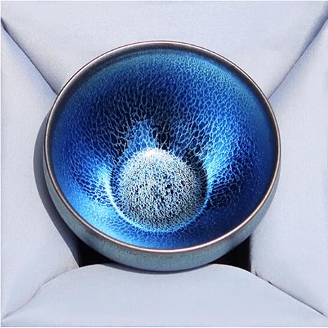 Amazon.com | Apingjenz Handmade Tenmoku Tea Cups, 4.4oz /130ml Blue ...