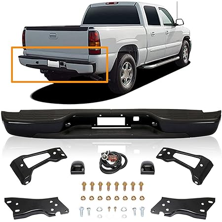 Amazon.com: ECOTRIC Rear Step Bumper Compatible with 1999-2007 Chevy ...