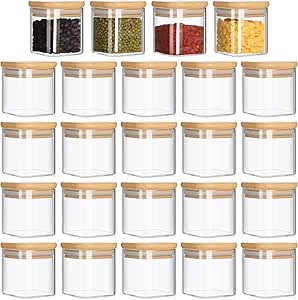 Amazon.com: Nuenen Set of 24 Airtight Square Spice Containers 4 oz ...