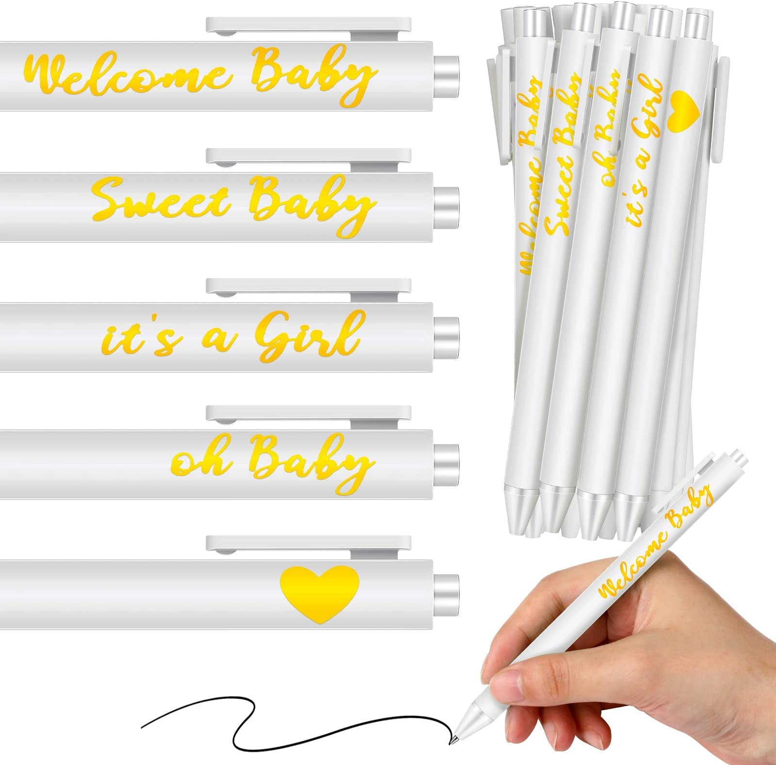 Amazon.com : Jspupifip 50 Pcs Baby Shower Pens with Stylus Tip Metal ...
