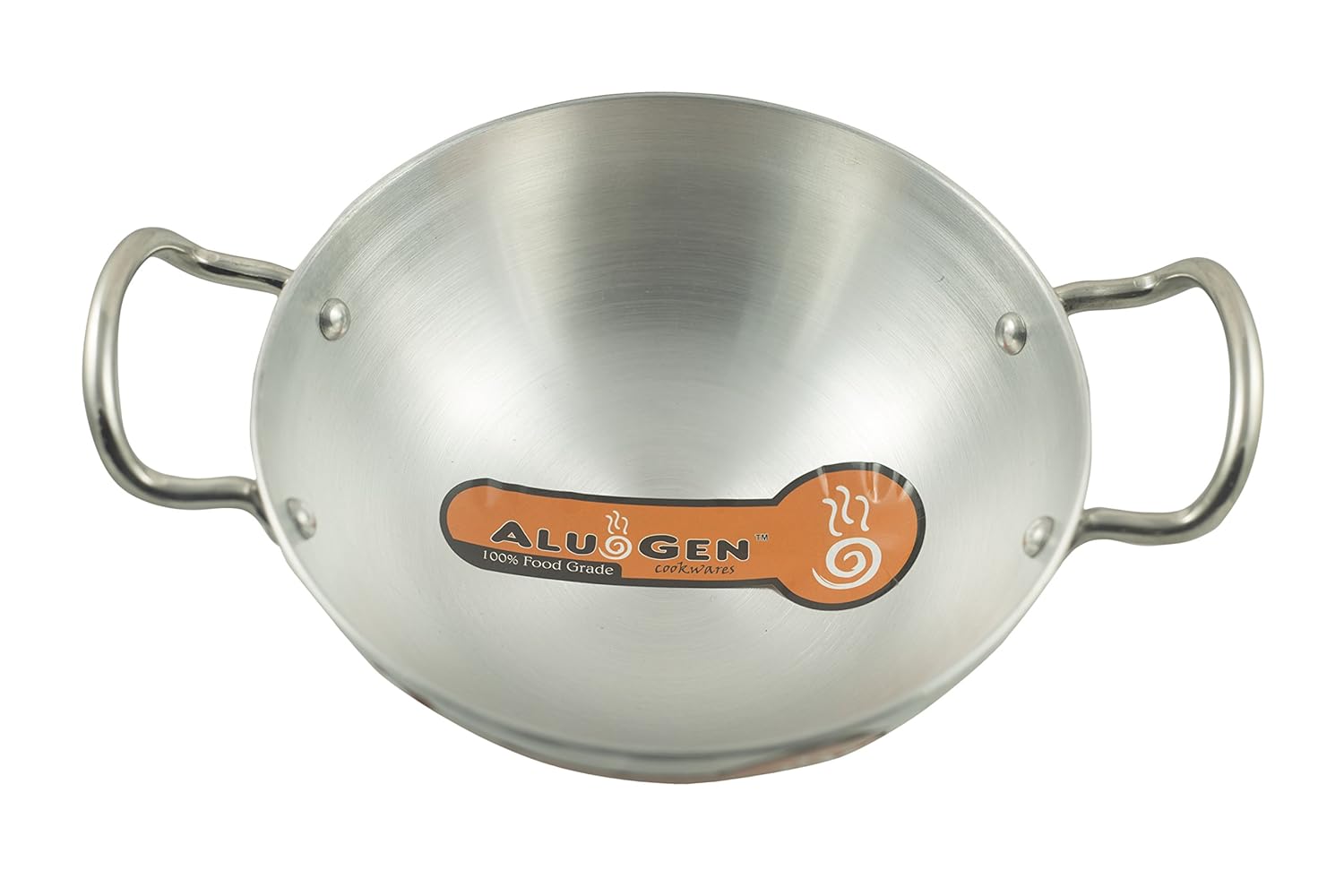 Buy Alugen Round Base Aluminium Kadai with handle (Size 1, Diameter:19. ...