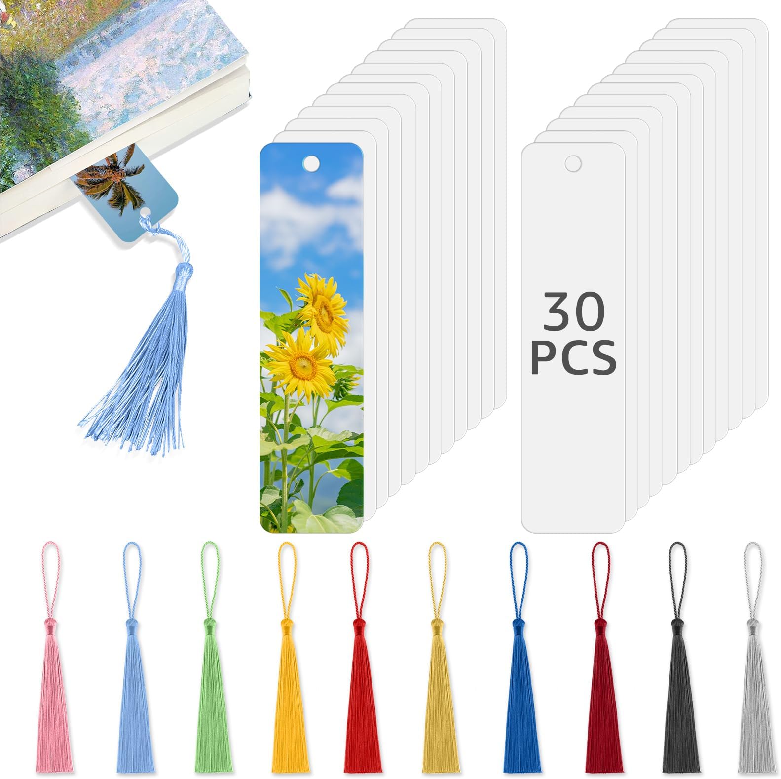Amazon.com: Sublimation Double Sided Bookmark Blanks - 50Pcs Metal Kit ...