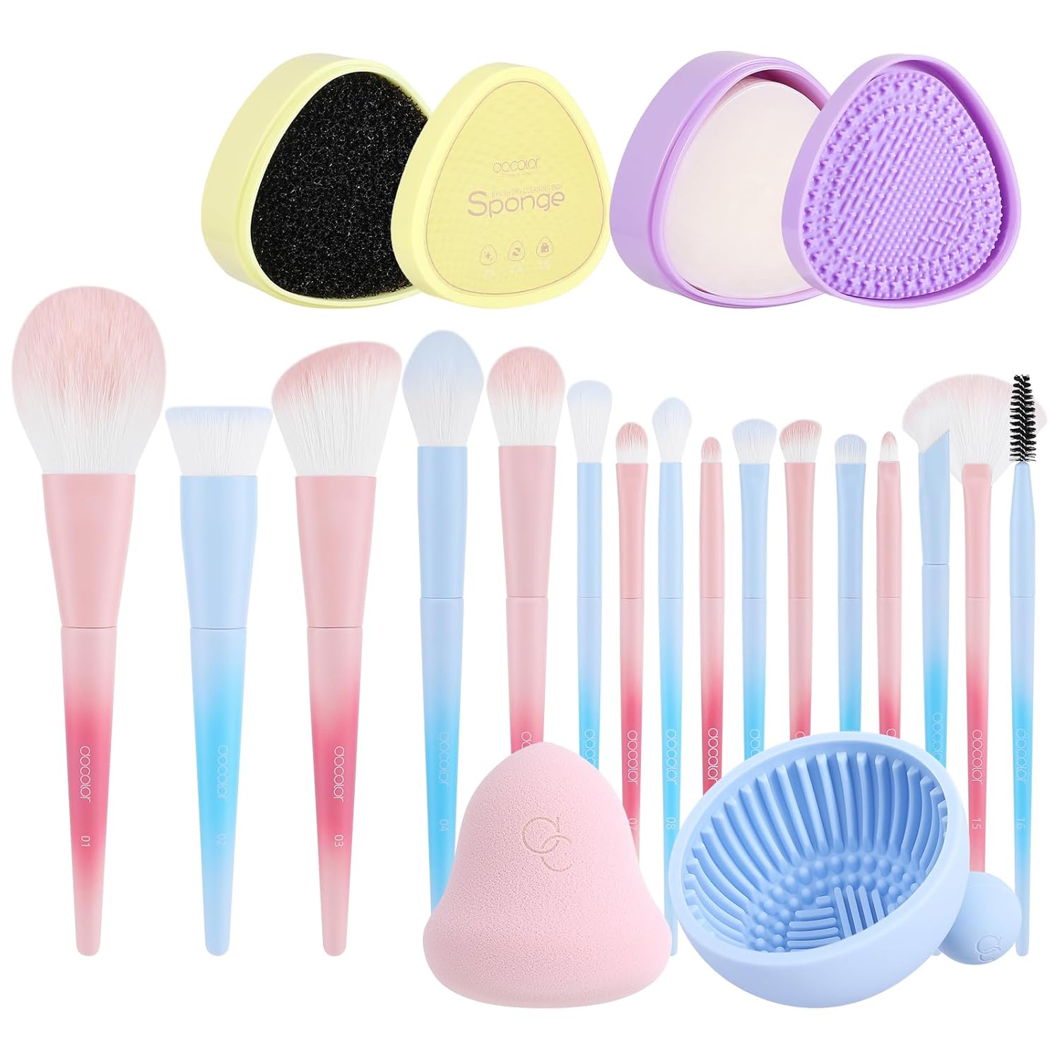 Amazon.com: Docolor 16Pcs Fantasy Makeup Brushes Set with Makeup Bag ...