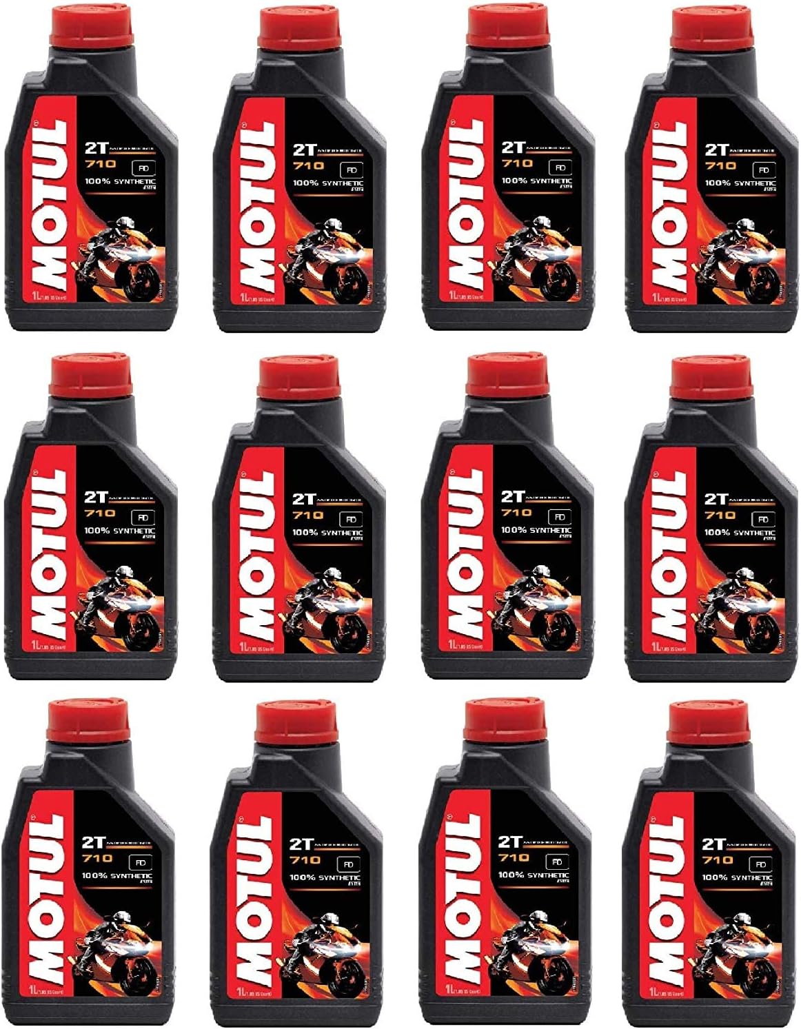 Amazon.com: Motul 104034 Set of 12 710 2T Motor Oil 1-Liter Bottles ...