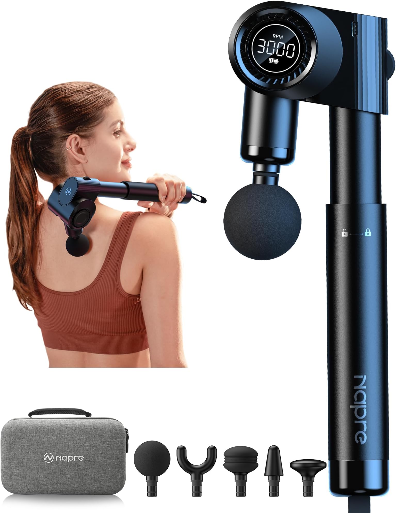 Amazon.com: CAREKING 2-in-1 Detachable Muscle Massage Gun Deep Tissue ...