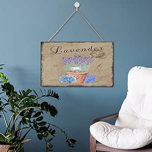 Amazon.com: Lavender Wood Plaque, Provence Purple Floral Rustic ...