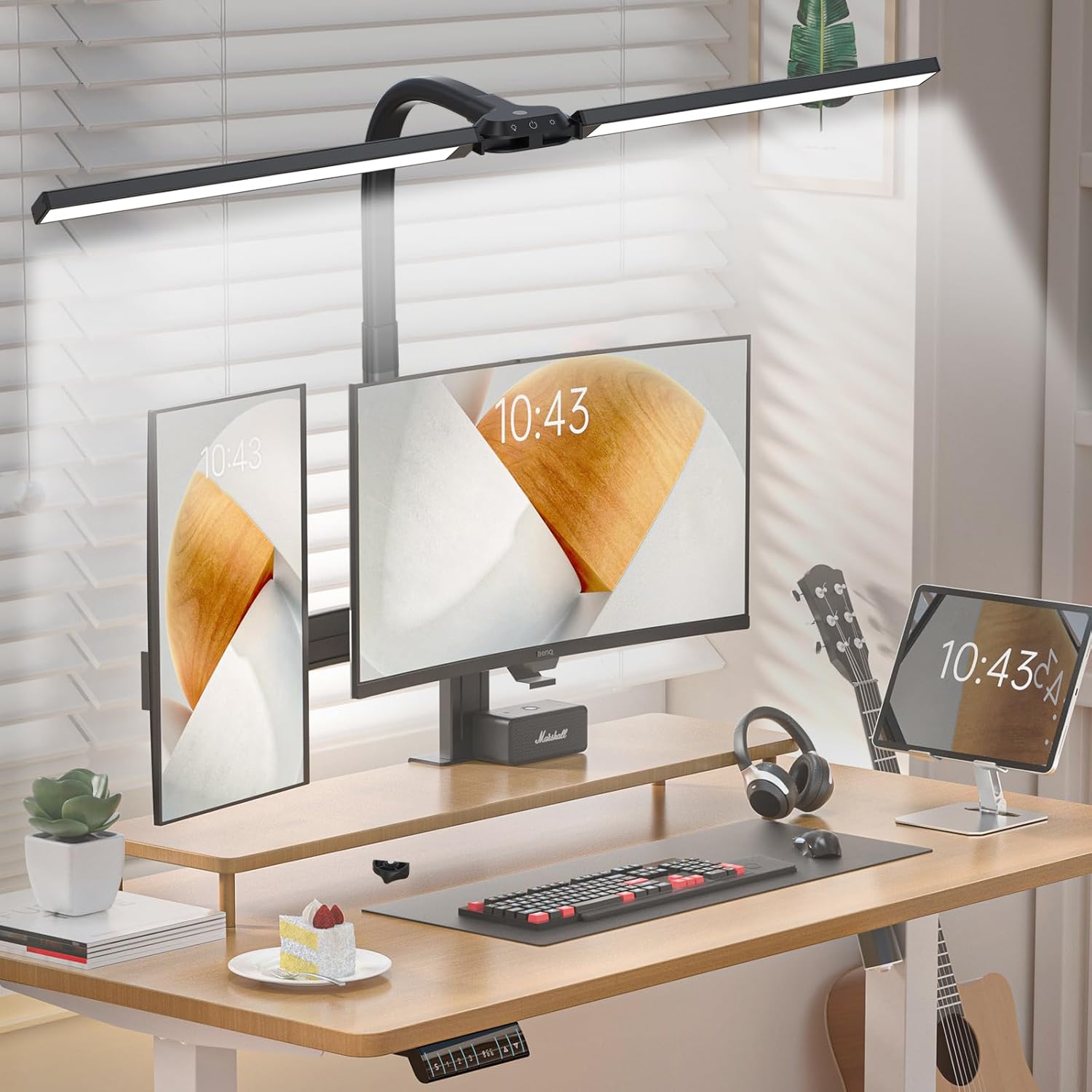 LIIXIO LED Desk Lamp for Home Office 24W Double Head Table Light with ...