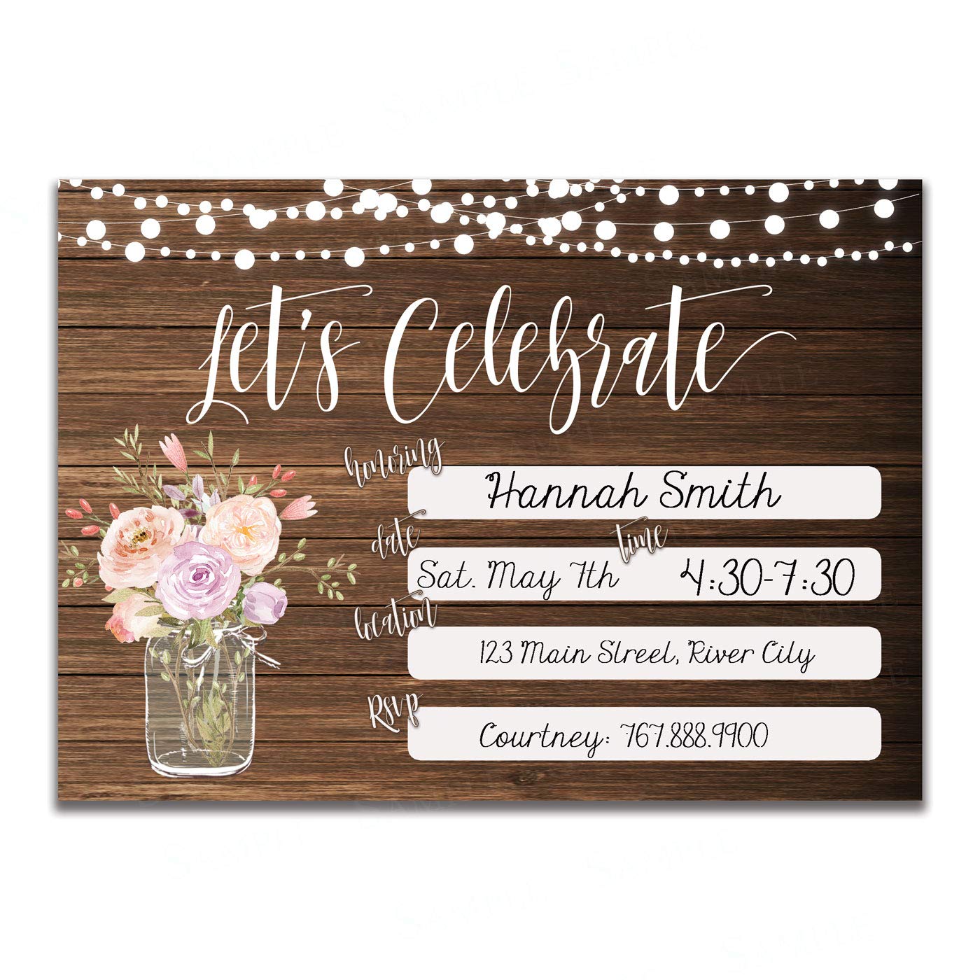 Maison Jar Blank Vintage Baby Shower Invitations