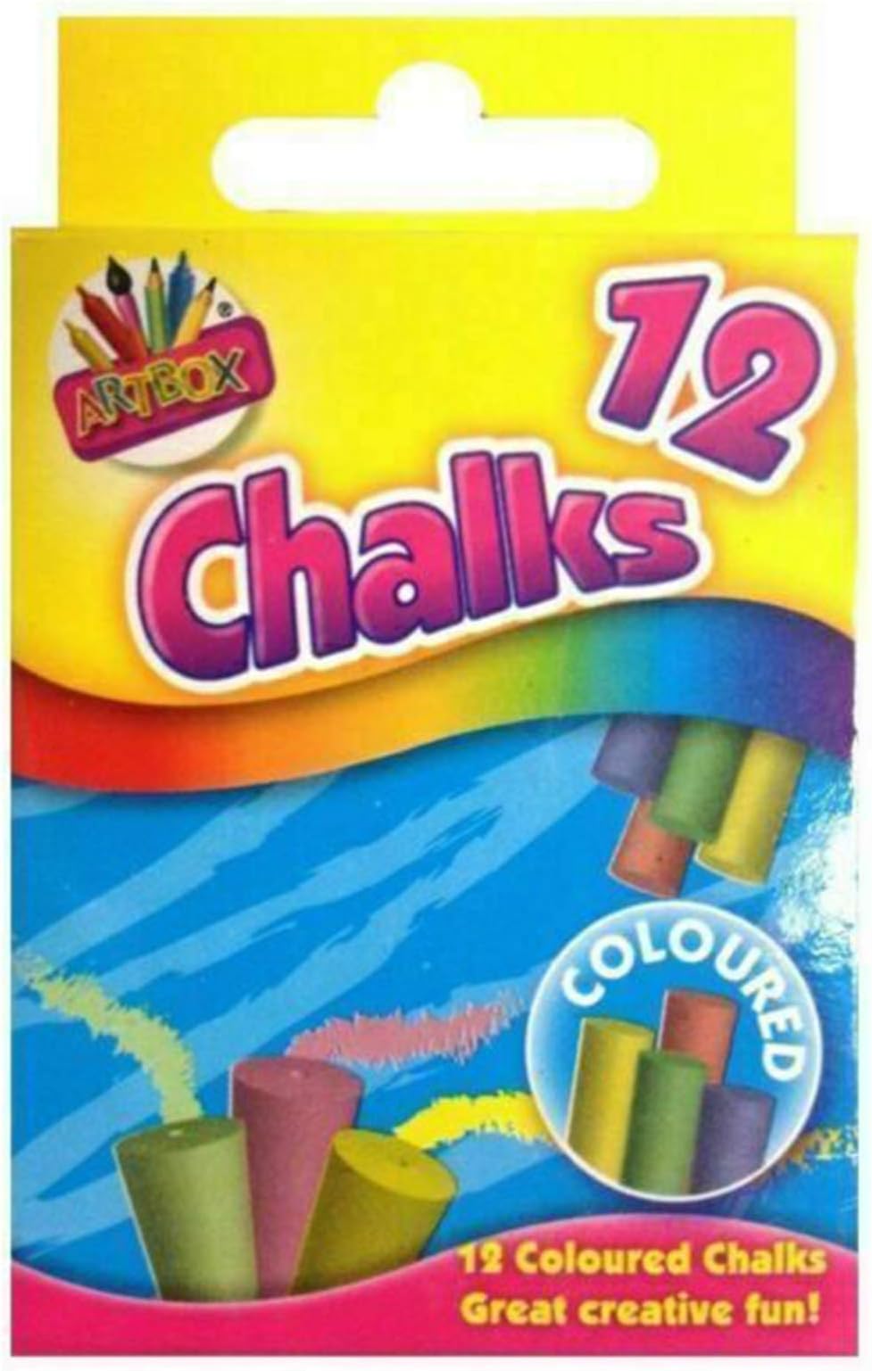 Artbox Pack of 12 Coloured Chalks in Box : Amazon.co.uk: Toys & Games