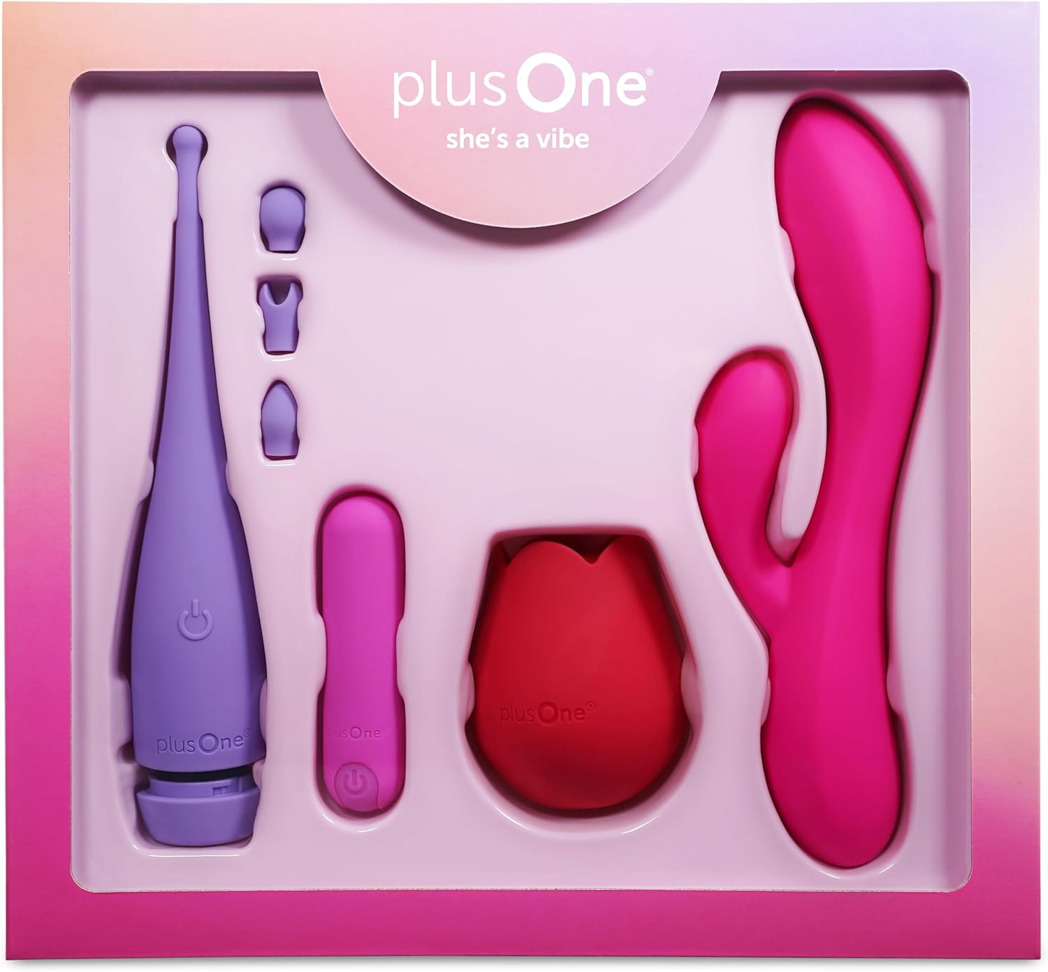 Amazon.com: plusOne She’s a Vibe 5pc Sex Toy Gift Set, Versatile External and Internal ...