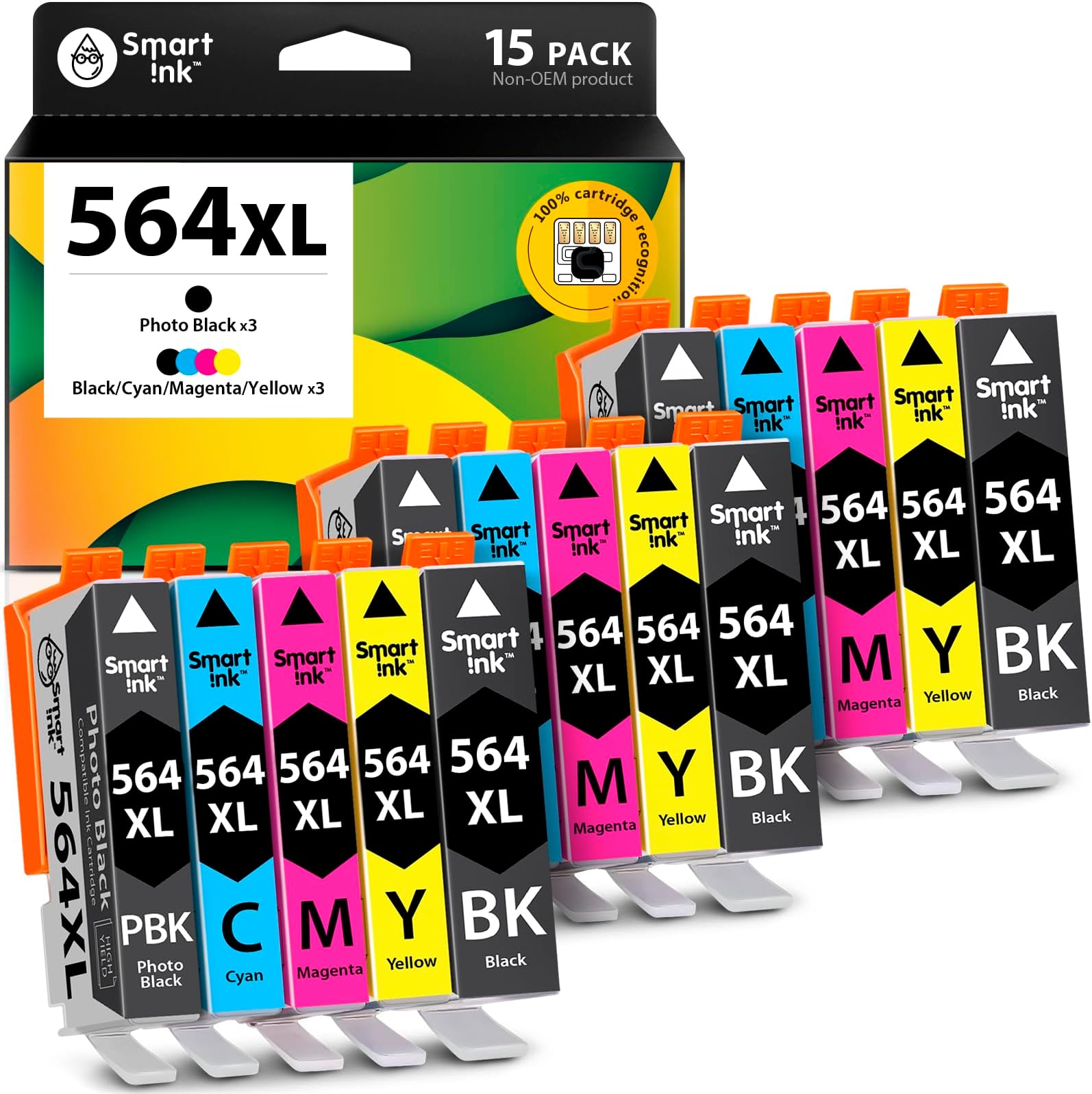Amazon.com: 564XL High Yield Ink Cartridges (5-Pack,2Black/1Cyan ...