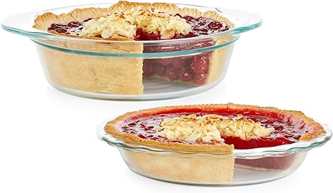 Amazon.com: Pyrex Deep 2-Pack (9.5") Glass Baking Dish Set, Round Pie ...