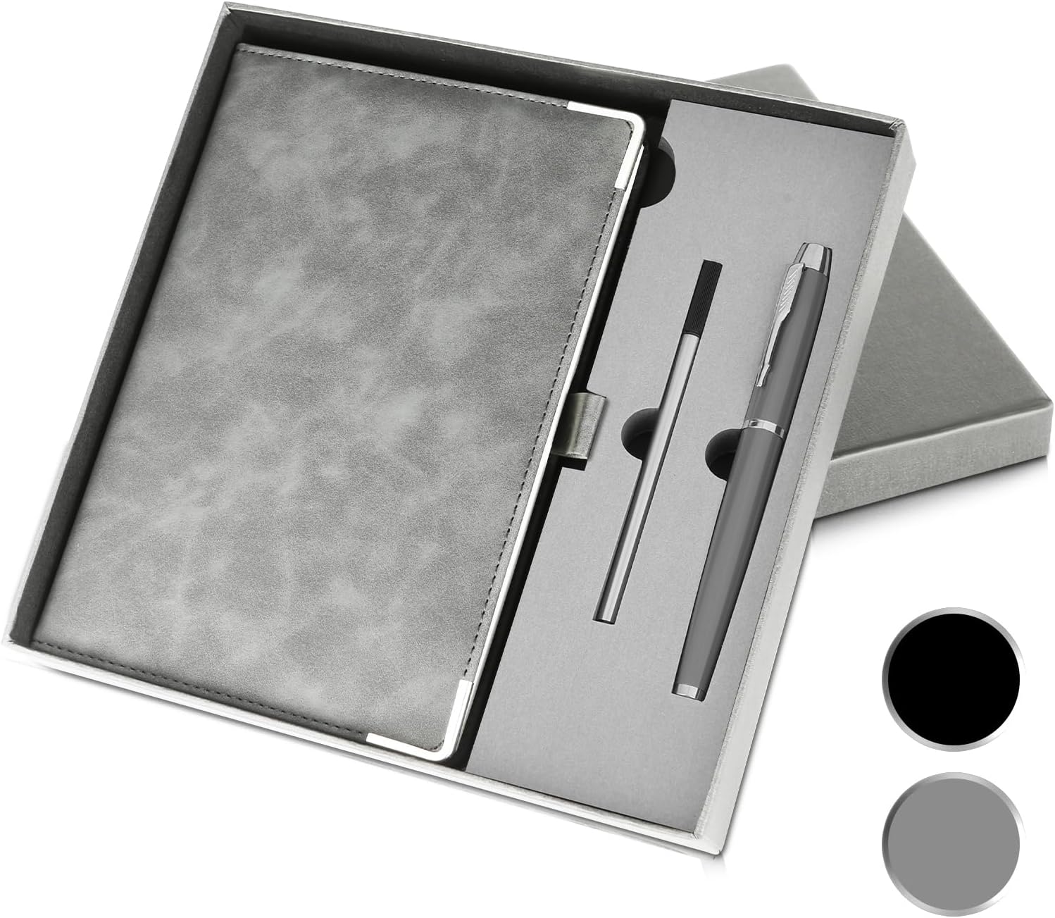 AYZ A5 Notebook Set - Premium Black Gift Box, Smooth Writing, No Ink ...