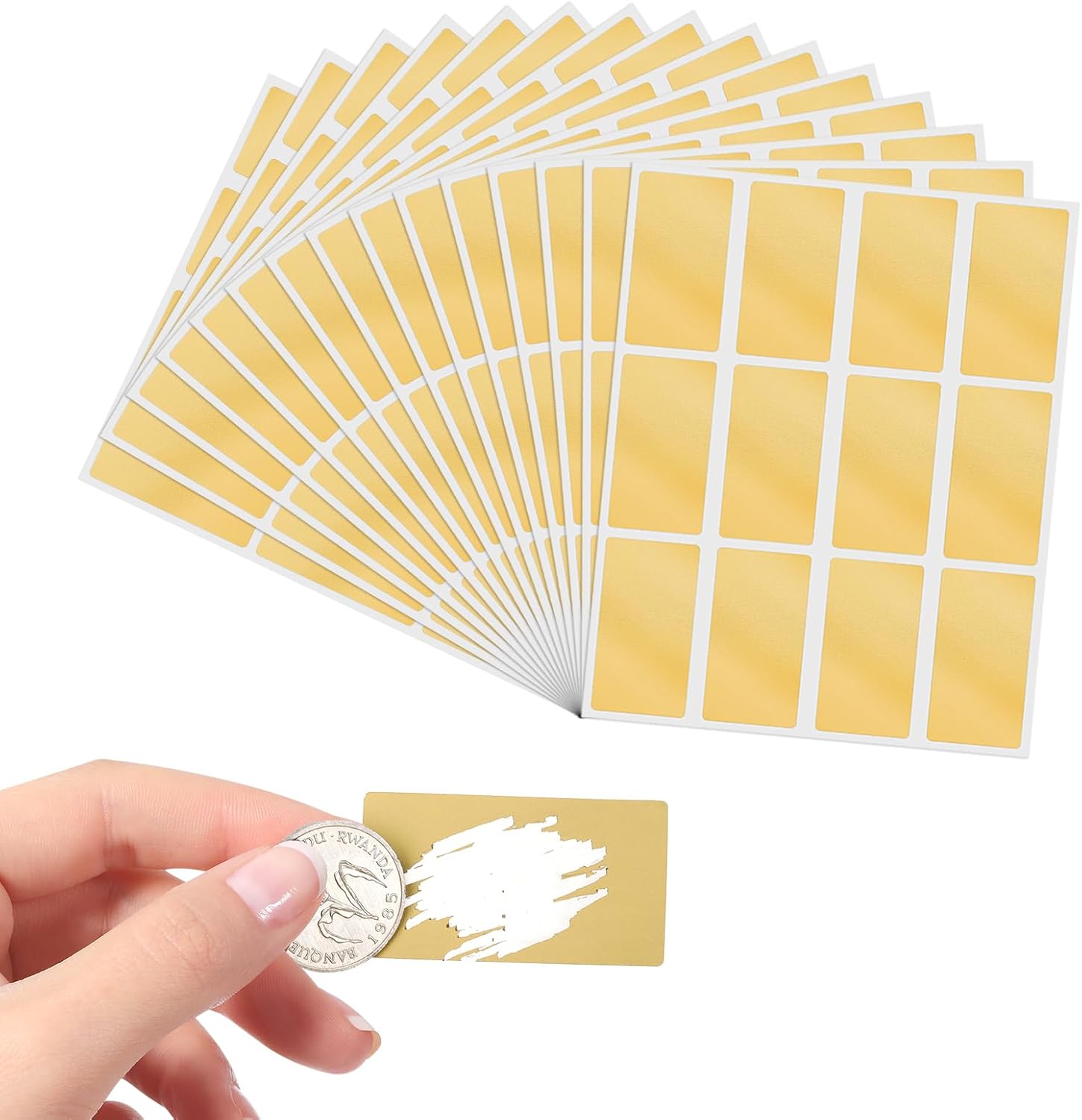 120 Pieces 23 x 42 mm Scratch Off Sticker Sheets, Make Your Own Scratch ...