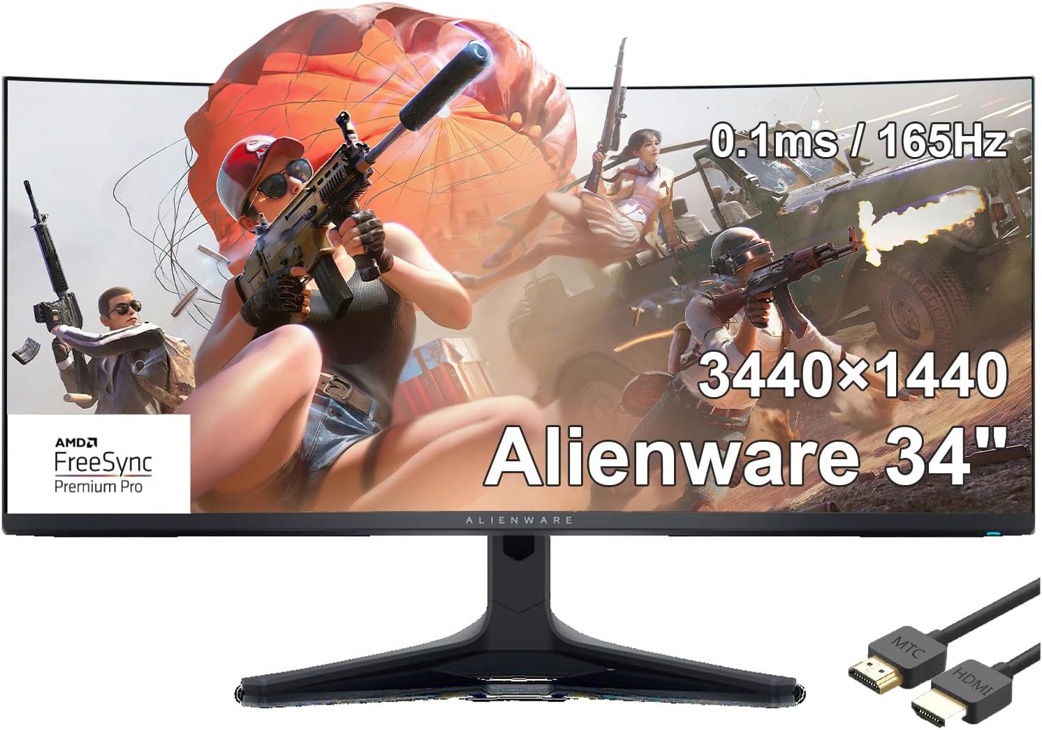 Amazon.com: Dell Alienware AW3423DWF 34" Curved Gaming Monitor, QD-OLED ...