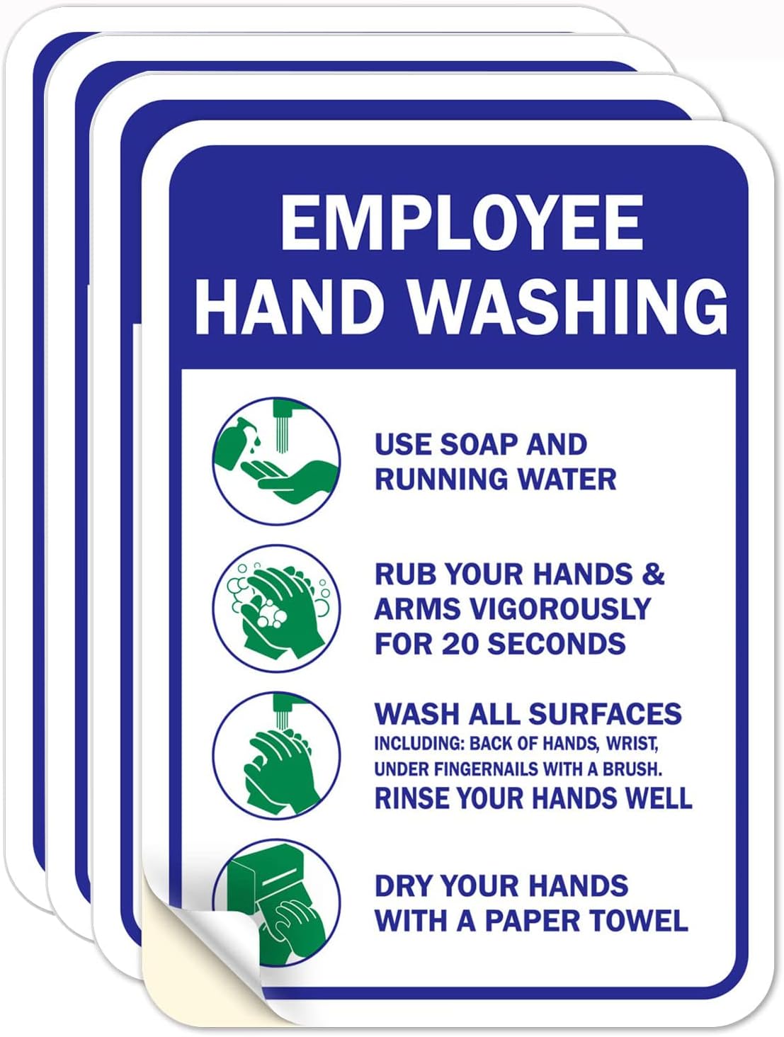 Amazon.com: Hand Washing Poster Sign, How To Wash Your Hand Card ...