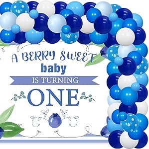 Amazon.com: 78Pcs Blueberry Theme 1st Birthday Party Decorations - A ...