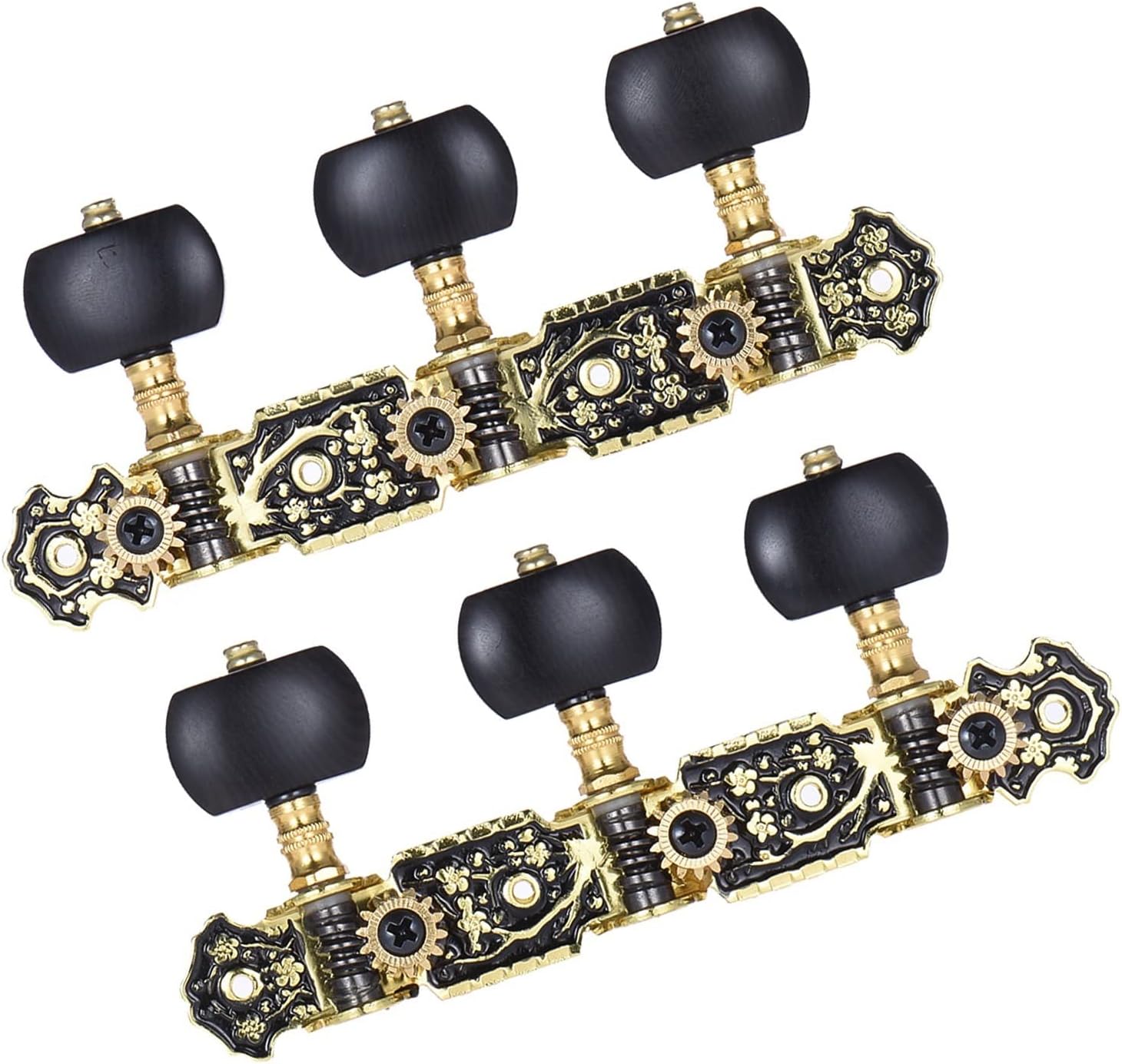 Amazon.com - 2 Pcs (L&R) Classical Guitar Tuning Peg Gold and Black ...