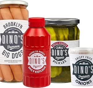 Dino's Famous Spicy Dogs Bundle - 1 x 720 g Brooklyn Big Dogs Jar, 1 x ...
