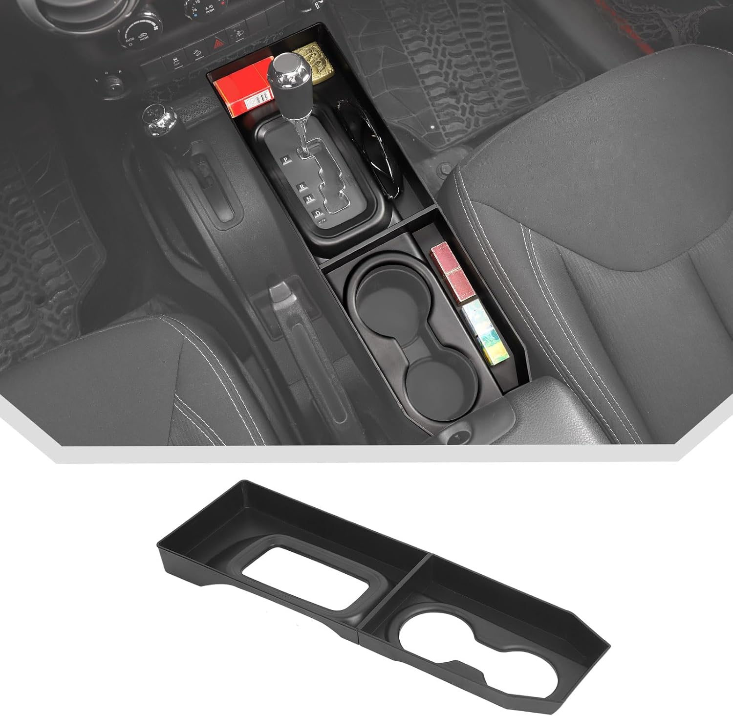 Amazon.com: JeCar Center Console Storage Tray Organizer Fit for Jeep ...