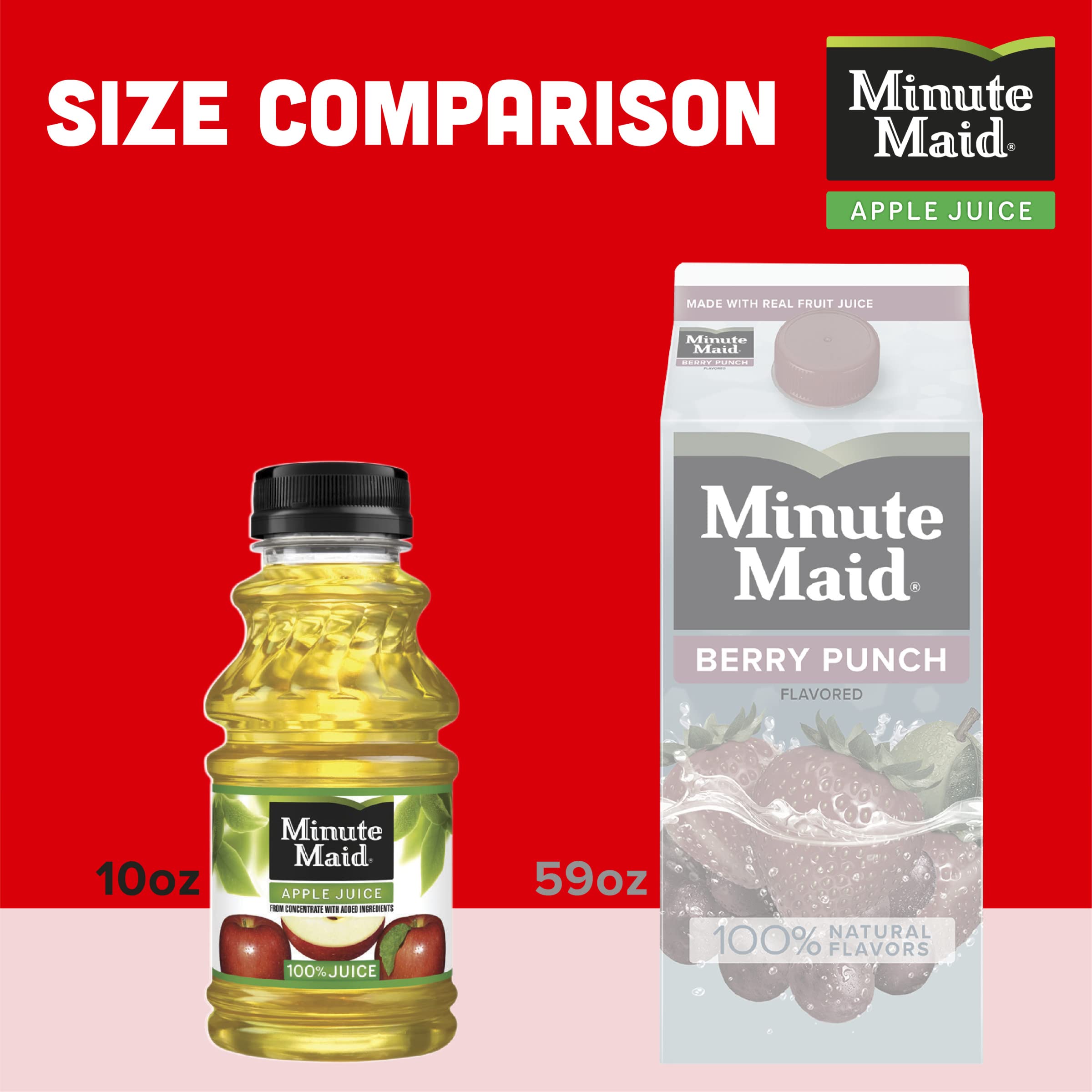 Minute Maid Apple Juice with Vitamin C, Fruit Juice Drink, 10 Fl Oz, 24 ...