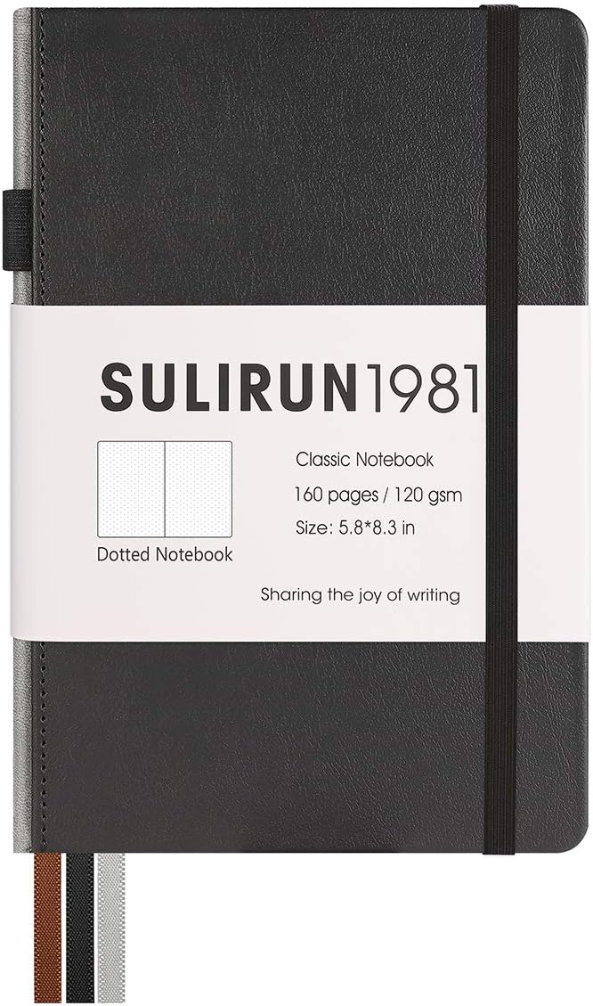 Amazon.com : Dotted Bullet Grid Journal Notebook,Classic A5 PU Faux ...